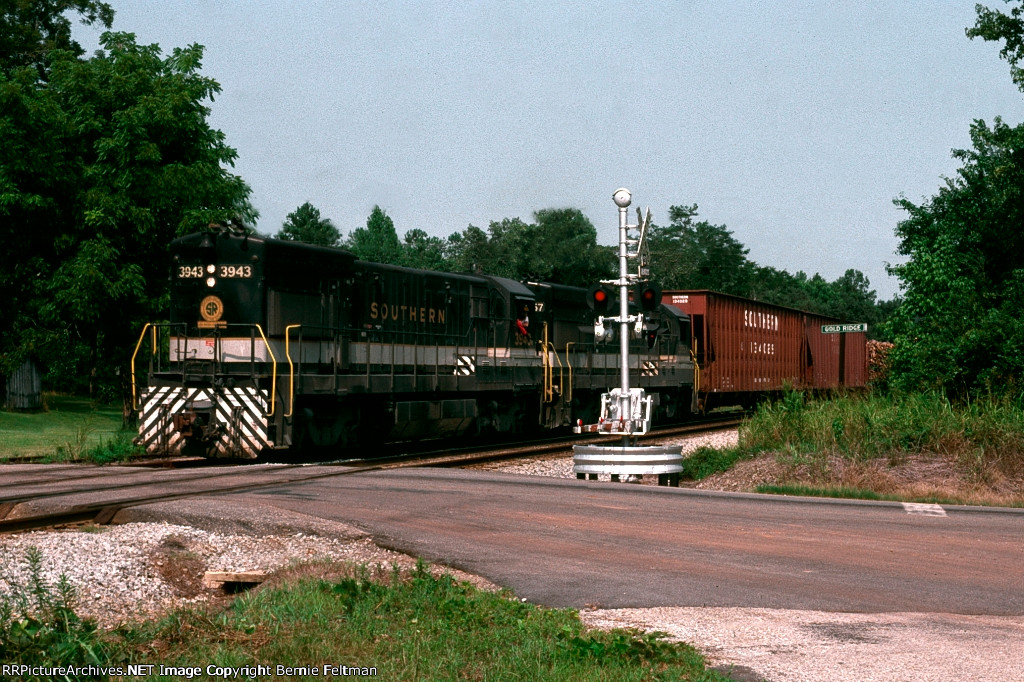 Southern Railway U23B #3943, leading Sylacauga (AL) to Columbus (GA) "P" line long-distance ...